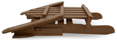 POLYWOOD AD5030TE Classic Folding Adirondack Chair, Height: 35.00" - Width: 29" - Depth: 35.00", Teak