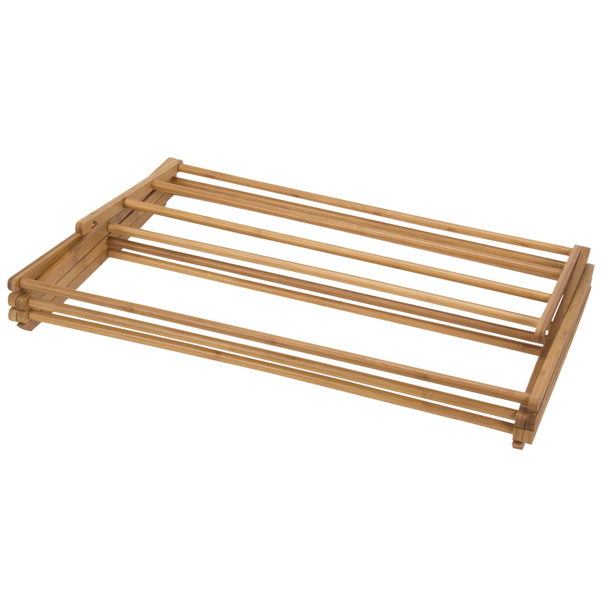 Household Essentials 6524 Tall Indoor Folding Wooden Clothes Drying Rack | Dry Laundry and Hang Clothes | Bamboo