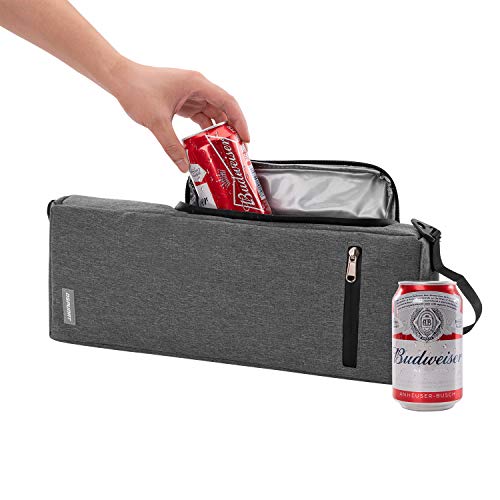 OSPUORT Golf Cooler Bag Waterproof Insulated with Detachable Shoulder Strap - Hold 6 Pack of Cans or Two Bottles of Wine (Grey)