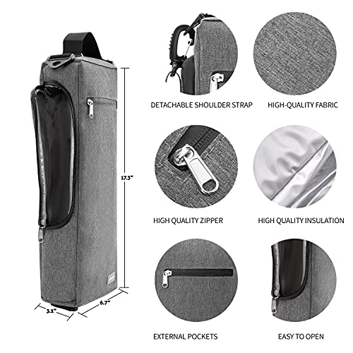 OSPUORT Golf Cooler Bag Waterproof Insulated with Detachable Shoulder Strap - Hold 6 Pack of Cans or Two Bottles of Wine (Grey)