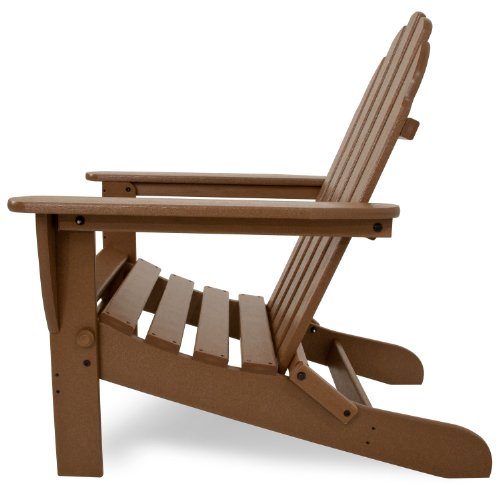 POLYWOOD AD5030TE Classic Folding Adirondack Chair, Height: 35.00" - Width: 29" - Depth: 35.00", Teak