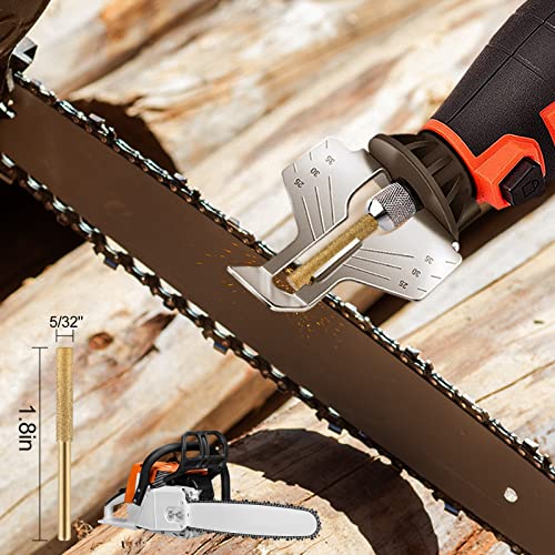 18pcs High Hardness Diamond Chainsaw Sharpener- Titanium Plated Burr Stone File in 3 Size Diamond Sharpening Wheels Chainsaw File for Chain Saw Stone Jewelry Wood (5/32'', 3/16'', 7/32'')