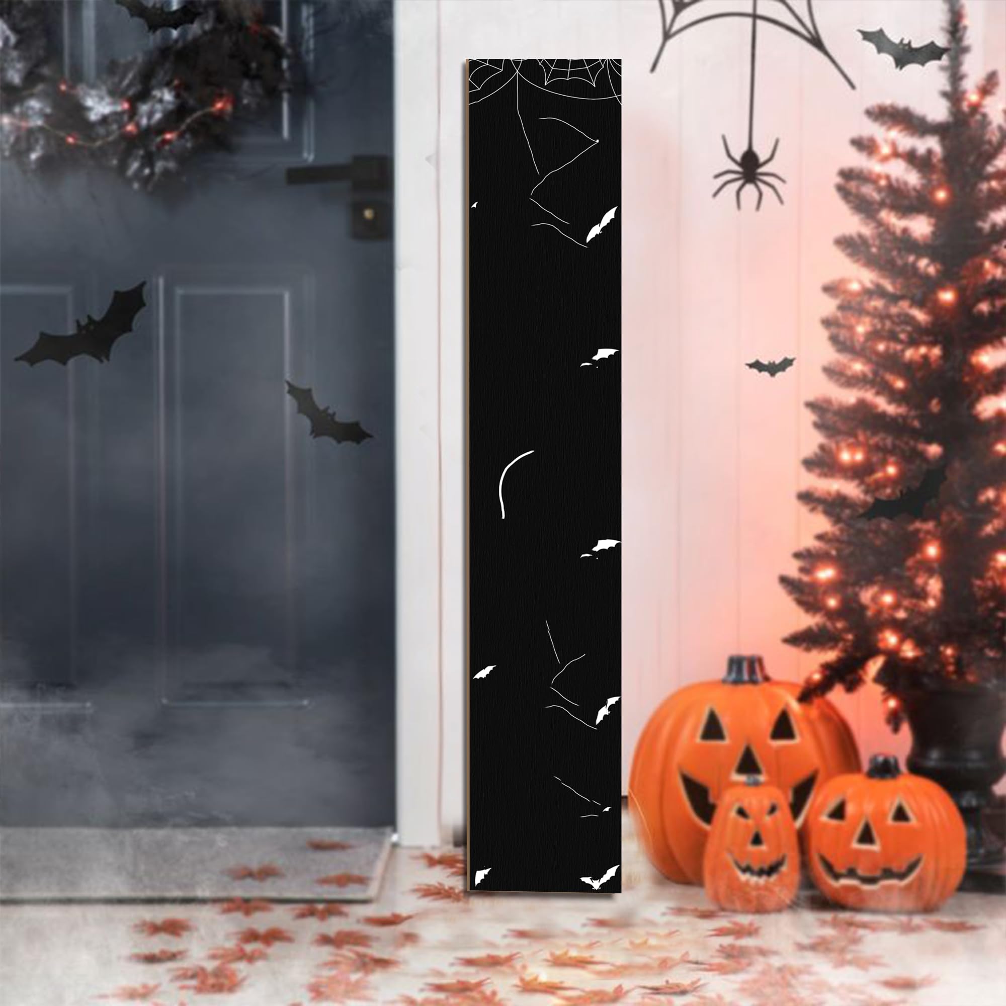 Halloween Welcome Porch Sign Decor - Wooden Hanging Sign Door Porch Standing Decorative Signs for ront Door Yard Wall Decorations Wooden Door Sign Halloween Party Supplies,47.2"H
