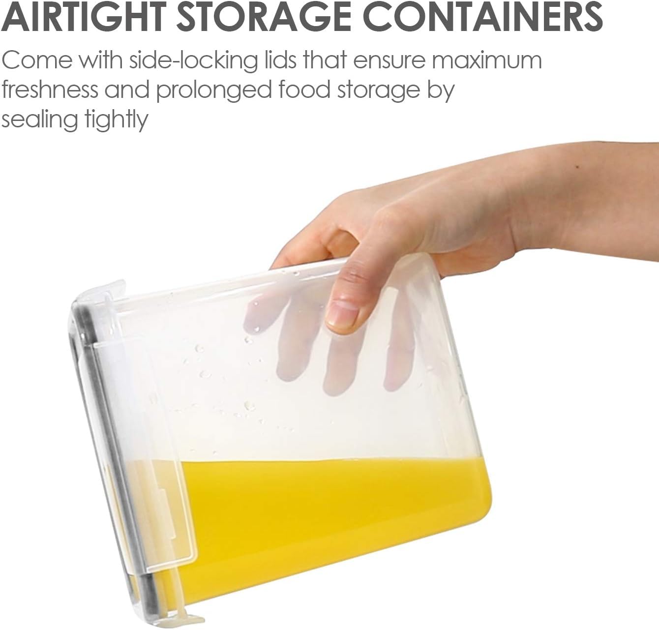 BellaCasa Essentials Airtight Food Storage Containers with Lids, 24 pcs Plastic Kitchen and Pantry Organization for Cereal, Dry Food, Sugar and Snacks, BPA free Includes Spoon, 24 Labels, Marker