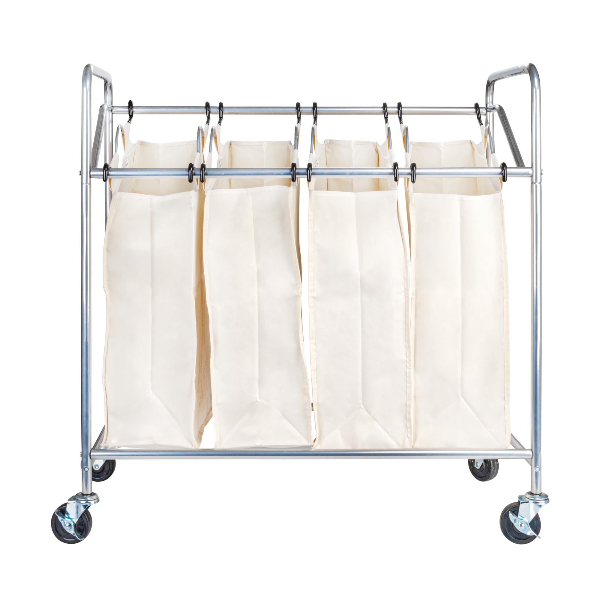 Household Essentials Four Bag Laundry Sorter, Chrome Finish