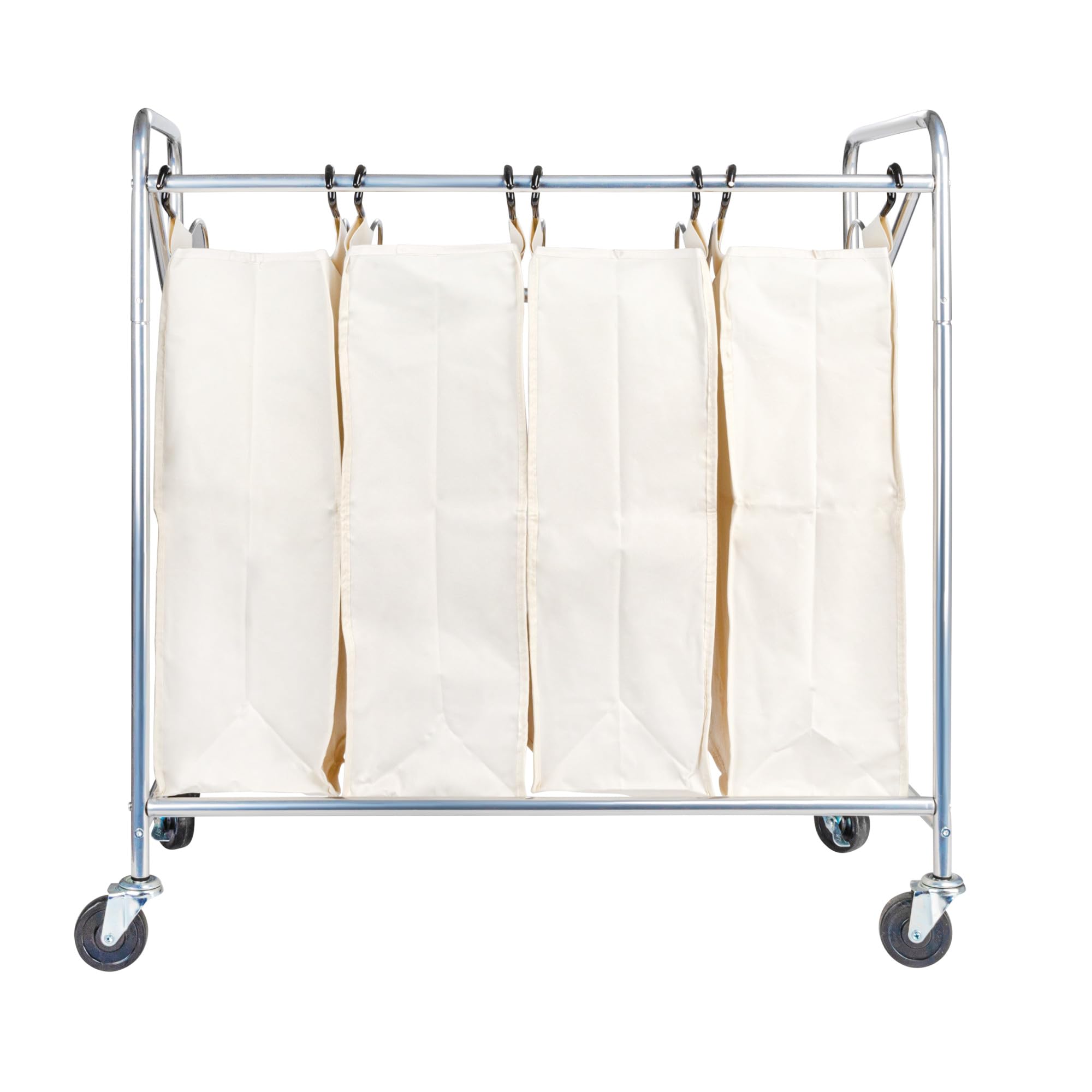Household Essentials Four Bag Laundry Sorter, Chrome Finish