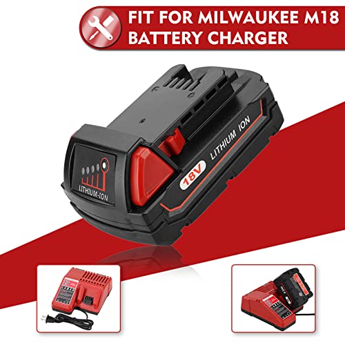 Dosctt 2 Packs 18V 3.0Ah 48-11-1835 48-11-1837 Replacement Battery Compatible with Milwaukee M18 Battery Lithium ion 48.11.1815 48-11-1820 48-11-1828 48-11-1840 48-11-1850 48-11-1852