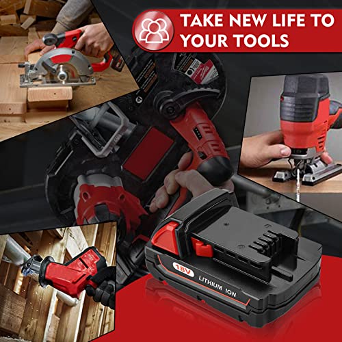 Dosctt 2 Packs 18V 3.0Ah 48-11-1835 48-11-1837 Replacement Battery Compatible with Milwaukee M18 Battery Lithium ion 48.11.1815 48-11-1820 48-11-1828 48-11-1840 48-11-1850 48-11-1852