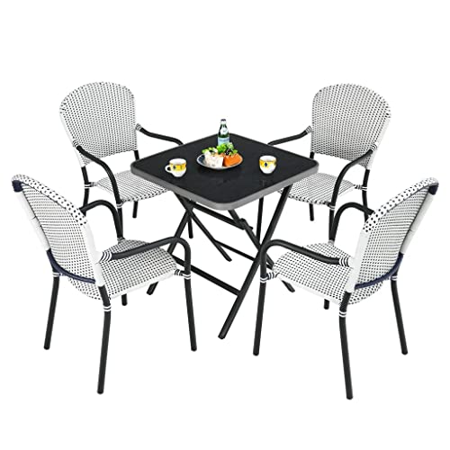 ZHYH Set of 4 Patio Dining Chairs with Stackable arms no Assembly Required