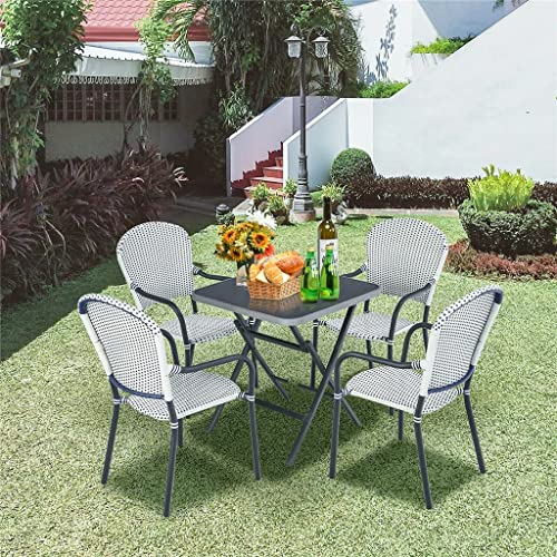 ZHYH Set of 4 Patio Dining Chairs with Stackable arms no Assembly Required