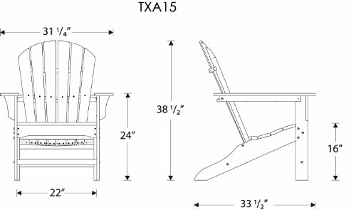 Trex Outdoor Furniture TXA15VL Yacht Club Shellback Adirondack Chair, Vintage Lantern