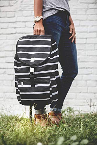 One Girl Savvy Outdoors Cooler Backpack | Durable, Lightweight, Stylish Design, High-Density Insulation Material & Leak-Proof | Perfect for Events, Picnics, Beach Activities, Hiking & More, Stripes