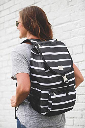 One Girl Savvy Outdoors Cooler Backpack | Durable, Lightweight, Stylish Design, High-Density Insulation Material & Leak-Proof | Perfect for Events, Picnics, Beach Activities, Hiking & More, Stripes
