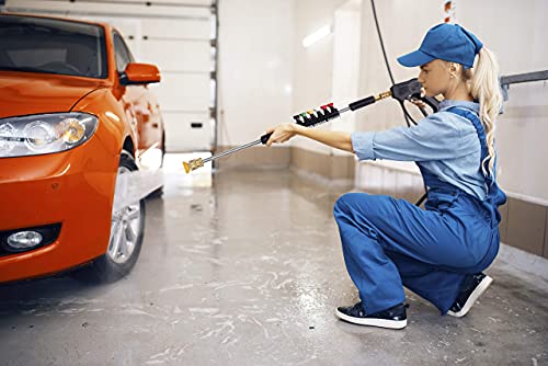 Power Washer Accessories - Pressure Washer Attachment Set - Pressure Washer Extensions with 6 Spray Nozzle Tips - 4000PSI - Pressure Washer Lances - Extra Non-Slip Handle - Storage Bag Included