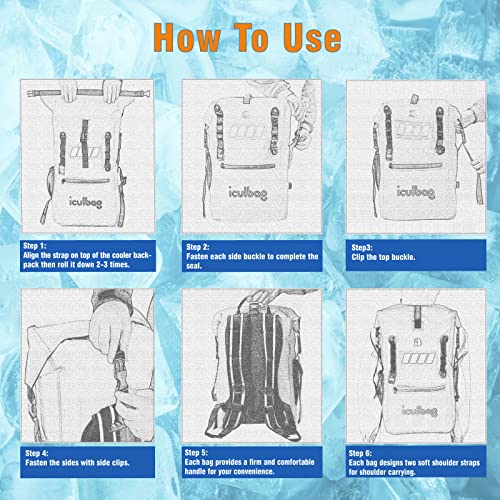 Iculbag Backpack Coolers Insulated Leak Proof 36cans for Man Women Insulated Cooler Backpack Waterproof Soft Travel Hiking Beach Camping Picnic for 12hours Cooling