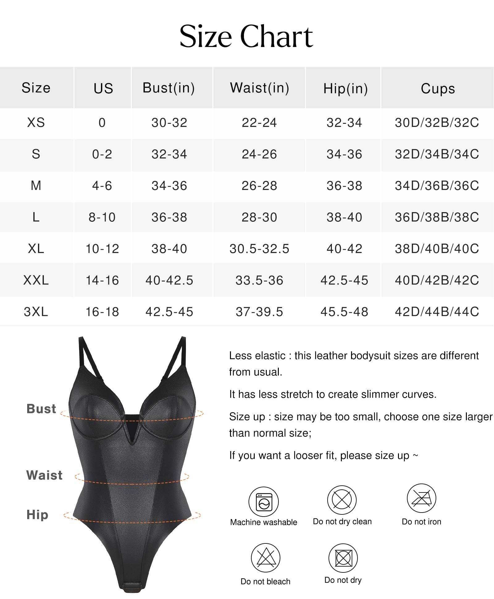 Popilush Faux Leather Deep V Bodysuits for Women Tummy Control Shapewear Bodysuit Thong Body Suits Sleeveless Sculpting Body Shaper Black Leotard