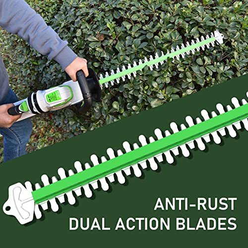 Cordless Hedge Trimmer Battery&Charger SOYUS 20V 2.0AH Electric Hedge Trimmer 22In Dual Action Blades 3/4ββ Cutting Capacity Bush Trimmer for Bush Shrub Branch