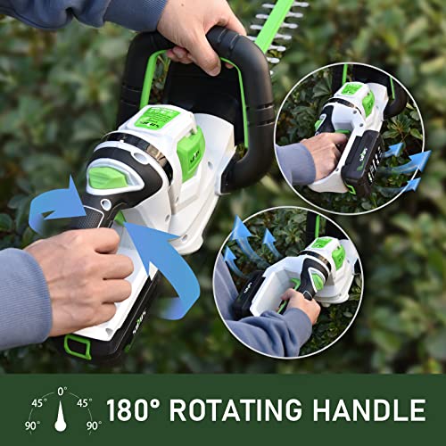 Cordless Hedge Trimmer Battery&Charger SOYUS 20V 2.0AH Electric Hedge Trimmer 22In Dual Action Blades 3/4ββ Cutting Capacity Bush Trimmer for Bush Shrub Branch