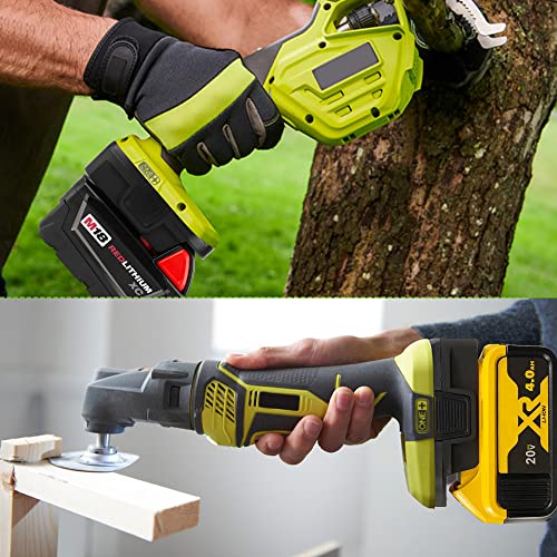 ZLWAWAOL DM18RL Battery Adapter Converter with USB Socket Compatible for Dewalt 20V & Milwaukee 18V Li-Ion Battery Convert to Ryobi 18V P108 ABP1801 Battery