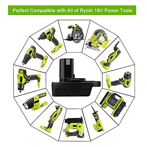 ZLWAWAOL DM18RL Battery Adapter Converter with USB Socket Compatible for Dewalt 20V & Milwaukee 18V Li-Ion Battery Convert to Ryobi 18V P108 ABP1801 Battery