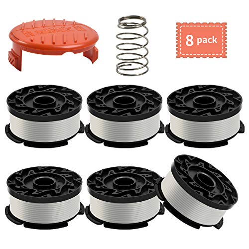 Generep Weed Eater String Trimmer Line for Black and Decker Trimmer/Edger, AF-100, 6 Spools & 1 Cap
