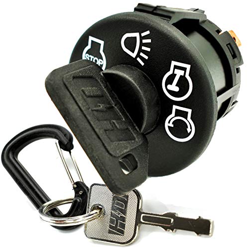 HD Switch - Starter Ignition Switch - w/DUST Shield - Replaces Husqvarna Jonsered Dixon AYP Sears Craftsman 163968, 175566, 532163968, 532175566, 12163 w/ 1 Umbrella & 1 Steel Key & Free Carabiner