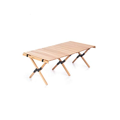 DOUBAO Outdoor Egg Roll Table Portable Folding Table Camping Home Self Driving Tour Solid Wood Barbecue Picnic Table