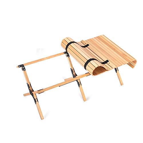 DOUBAO Outdoor Egg Roll Table Portable Folding Table Camping Home Self Driving Tour Solid Wood Barbecue Picnic Table