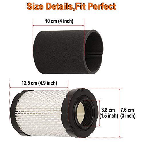 HIFROM Air Filter Pre Filter Oil Fuel Filter Line Fuel Pump Spark Plug Shut Off Valve Tune Up kit Compatible with John Deere L105 LA145 D160 Z235 Z255 Replacement for MIU14395 AM125424 MIU13963