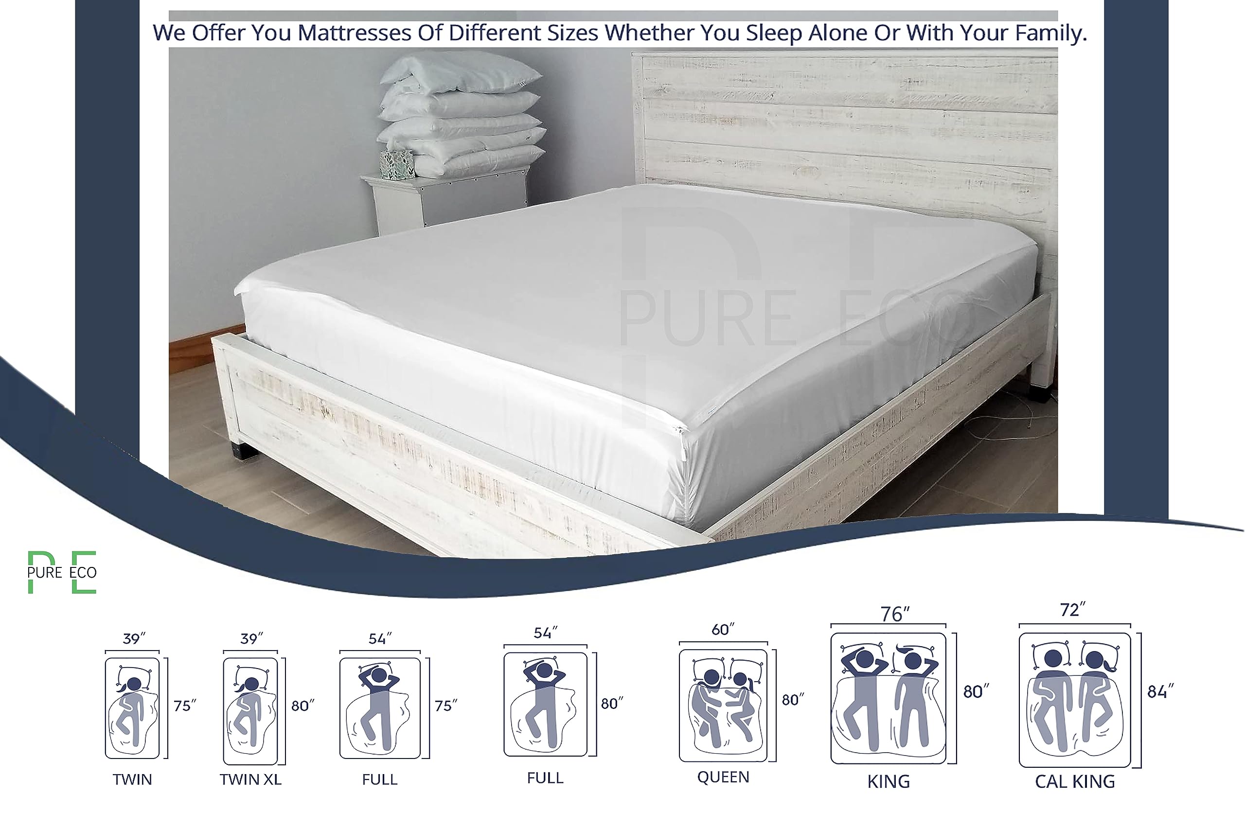Pure Eco Easy Zipper Fitted Sheet - Includes 1 Fitted Sheet Base & 2 Zip-On Sheets - 15” Inch. Deep Pockets Zipper Sheets Full Size - 600 TC Soft Cotton Fitted Sheet - Dark Grey
