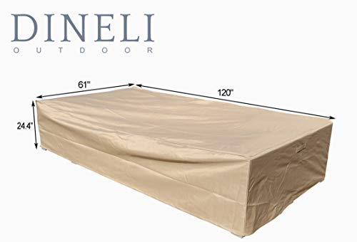 Dineli Outdoor Sectional Patio Sofa Covers Waterproof and Water Resistant 120"L x 61"W x 24.4"H Heavy Duty 600D Rectangular Furniture Covers (Olive Green)
