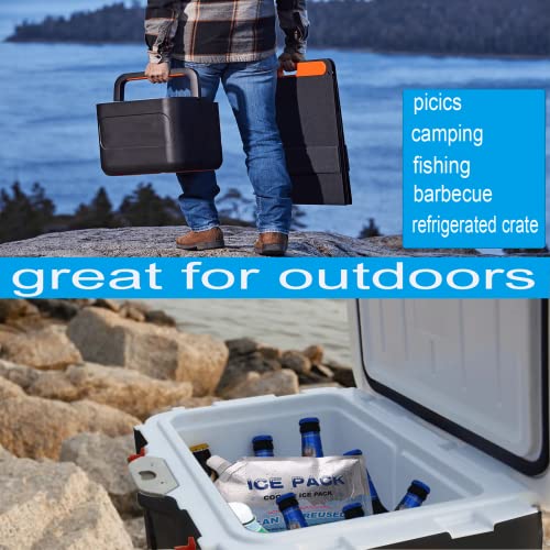 HenryDa 6 Pieces Reusable ice Packs for Coolers,Long Lasting Cooler ice Pack, 24to 48 Hours of Cold Gel Ice Pack.Lunch Bag CoolerIt can Hold 1400-1600ml of Water