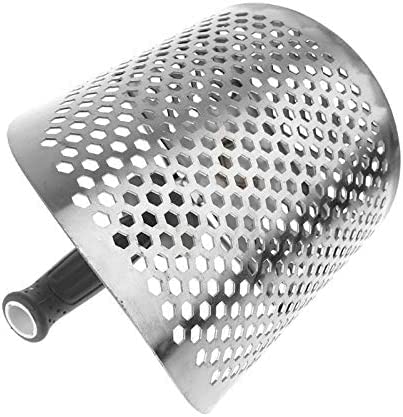 YtotY Beach Sand Scoop with Handle, Metal Detecting Tool,Beach Underwater Treasure Hunting, Stainless Steel Water Metal Detecting Tool Digging Shovel Fast Sifting Metal Detector…