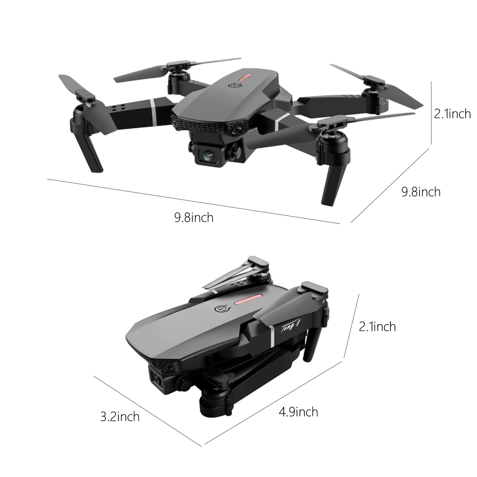 Rc Mini Drone with Camera for Adults 1080P Hd Camera Fpv Drone with Altitude Hold Headless Mode Beginners Foldable Drone for Kids 8-12 Rc Plane Flying Toys Personalized Birthday Gifts