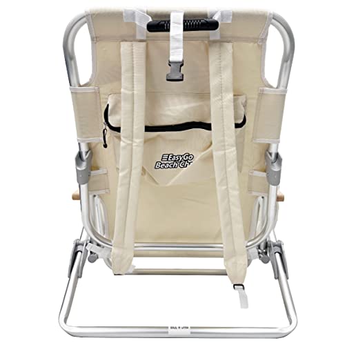 EasyGoProducts 5 Positions-Cupholder-Storage Backpack Chair Lightweight Rustproof Aluminum-Beach Umbrella 7 Foot β UPF 50+ UV Sun Protection-Tilt Function β Carry Bag, Tassel Deluxe Combo