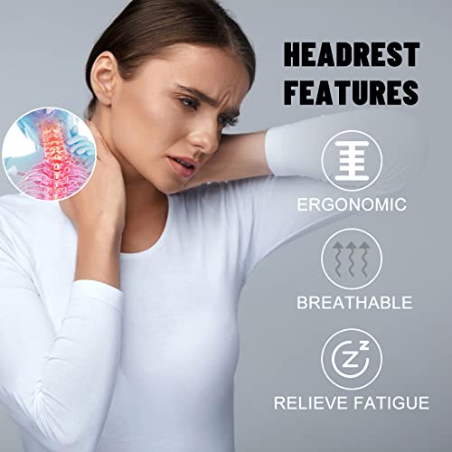 Office Chair Headrest Attachment,Chair Neck Pillow,Elastic Sponge Head Pillow for Ergonomic,Suit Office Seats, Recliners, Leisure Chairs, Outdoor Dining Chairs,Chair Not Included (Black)