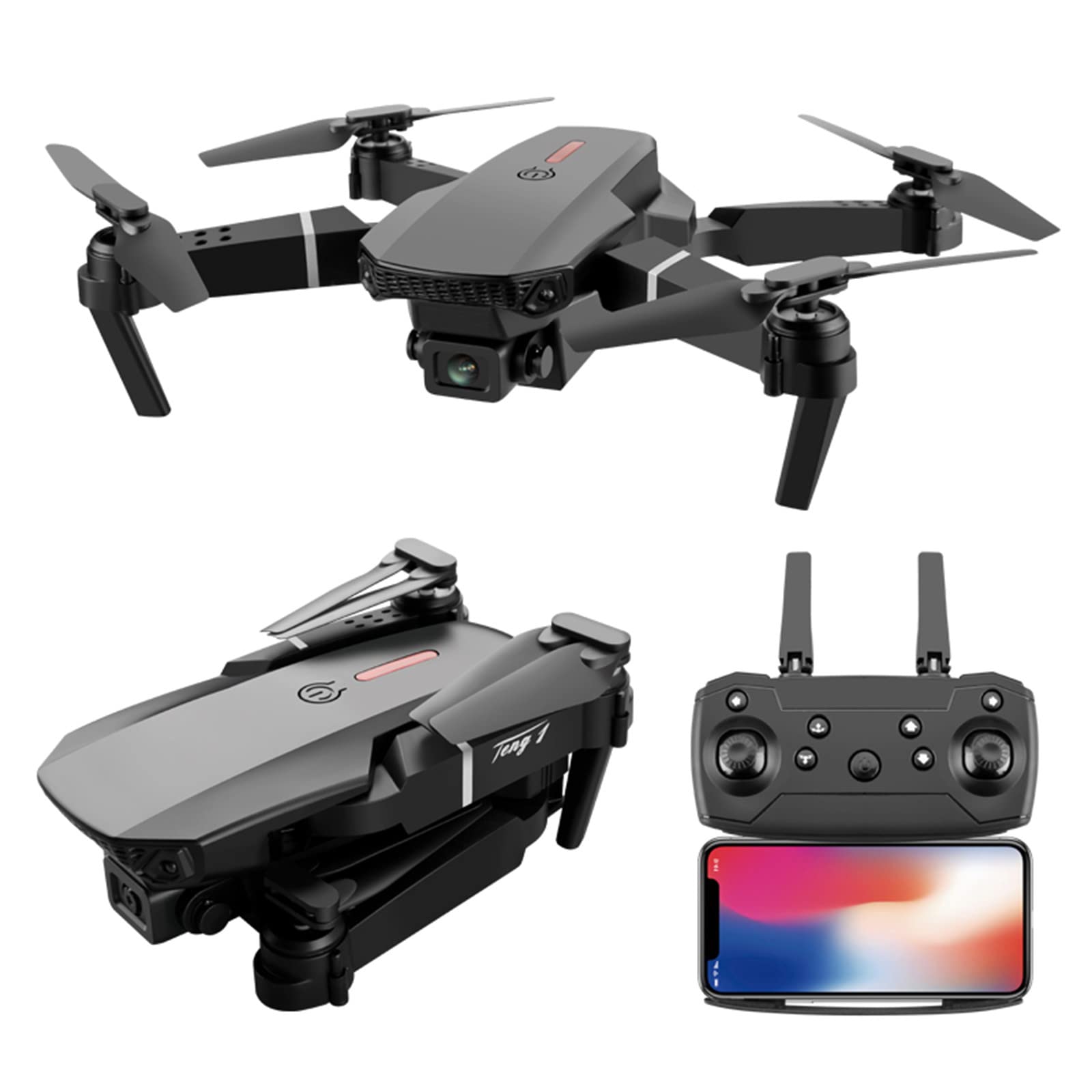 Rc Mini Drone with Camera for Adults 1080P Hd Camera Fpv Drone with Altitude Hold Headless Mode Beginners Foldable Drone for Kids 8-12 Rc Plane Flying Toys Personalized Birthday Gifts