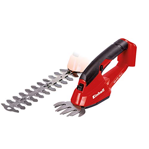 Einhell GE-CG Power X-Change 18-Volt Cordless Handheld 2-in-1 3.9-Inch Grass Shear and 7.9-Inch Hedge Trimmer, .3-Inch Cutting Thickness, w/ Metal Gear Box, Kit (w/ 2.0-Ah Battery + Fast Charger)