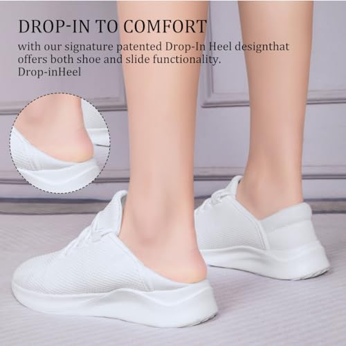 HIIGYL Womens Running Shoes Lightweight Breathable Walking Sneakers Athletic Workout Gym Tennis Shoes White Size 8.5