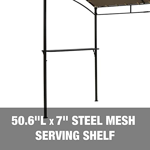 Bliss Hammocks Bliss Outdoors BCA-100 85in BBQ Grill Gazebo Canopy w/Serving Shelf, Steel Construction, Weather-Resistant, Sun-Shade, Bronze