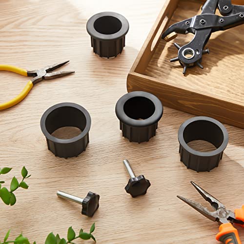 Zhengmy 6 Pieces Umbrella Base Stand Hole Ring Plug Cover and Cap Patio Umbrella Stand Replacement Parts Black Umbrella Stand Base Screw Umbrella Pole Cap