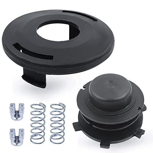 Adefol String Trimmer Replacement Parts Head Spool and Cover Cap 6pcs Kit for STIHL FS44 FS80 FS85 FS100 FS110 FS120 FS130 FS200 with Spring, Line Feed Eyelet Accessories