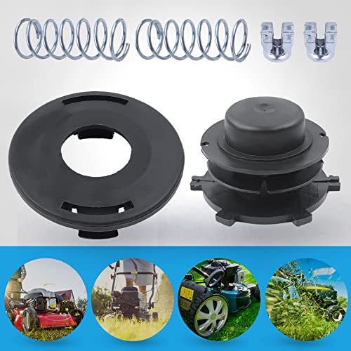 Adefol String Trimmer Replacement Parts Head Spool and Cover Cap 6pcs Kit for STIHL FS44 FS80 FS85 FS100 FS110 FS120 FS130 FS200 with Spring, Line Feed Eyelet Accessories