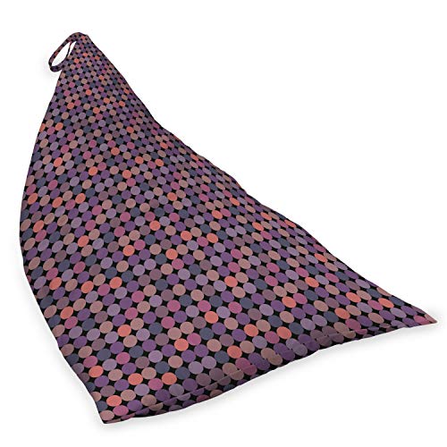 Ambesonne Abstract Lounger Chair Bag, Mosaic Retro Inspired Polka Dots Pattern Pastel Circles with Geometric Design, High Capacity Storage with Handle Container, Lounger Size, Multicolor