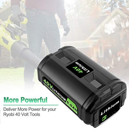 ADVTRONICS 5.0Ah 40V Replacement Battery Compatible with Ryobi 40 Volt Battery OP4015 OP4026 OP40201 OP40261 OP4030 OP40301 OP4040 OP40401 OP4050 OP40501 OP40601