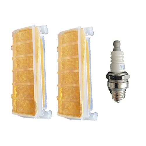 Vehjunc 2pcs Air Filter for Stihl MS250 MS210 MS230 021 023 025 Chainsaw Parts with Spark Plug 1123 120 1613