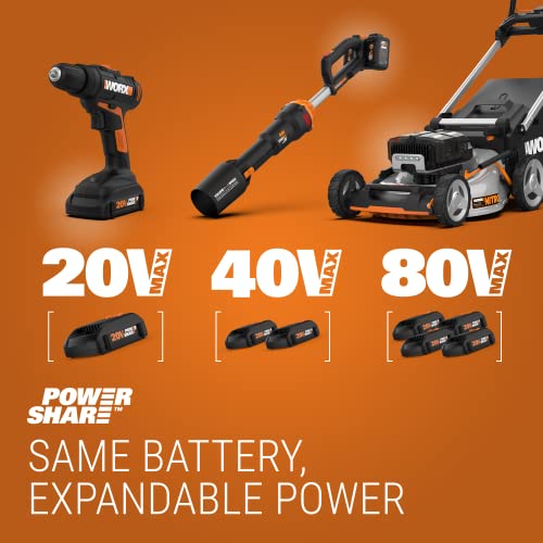 WORX 40V 12" Cordless Chainsaw Power Share with Auto-Tension - WG381 (Batteries & Charger Included)