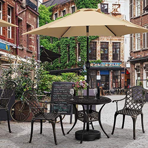 Yaheetech Aluminum Arm Dining Chairs Set of 4, Outdoor Patio Bistro Dining Set with Hollow Design of Back, Metal Chairs for Garden Yard Deck, Bronze