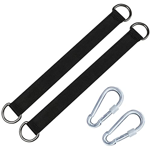 ROPECUBE 2 PCS Tree Swing Straps Tree Swing Hanging Kit Maximum Load Capacity is 2200 pounds with Two Heavy Duty Carabiners (Stainless Steel) for Swing Seat, Plank, Camping Hammock