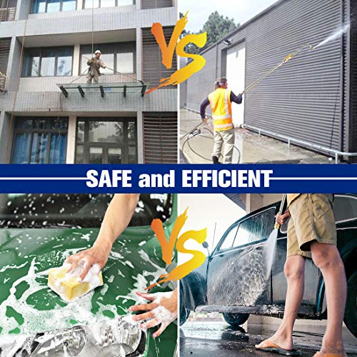 LadyRosian 9pcs Pressure Washer Wand Extension - 10ft Replacement Lance with 6 Spray Nozzle Tips - 1/4''Quick Connect, 45° 90° Curved Rod, 4000PSI